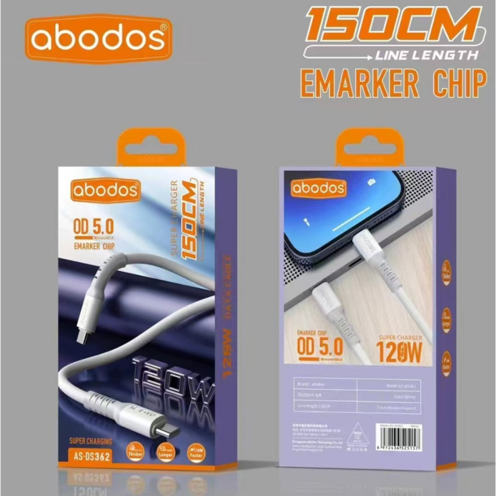 ABODOS AS-DS362 120W PD USB Data Cable / Type-C To Type-C Super Fast ...