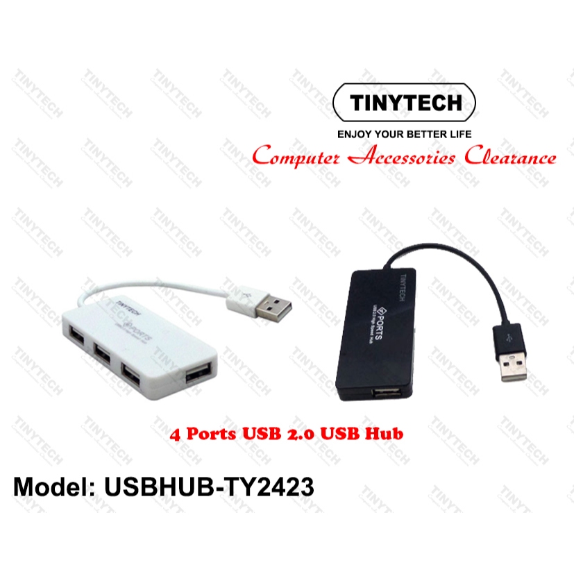 Tinytech USBHUB-TY2423 4 พอร์ต USB 2.0 ฮับ USB ความเร็วสูง | Shopee Thailand