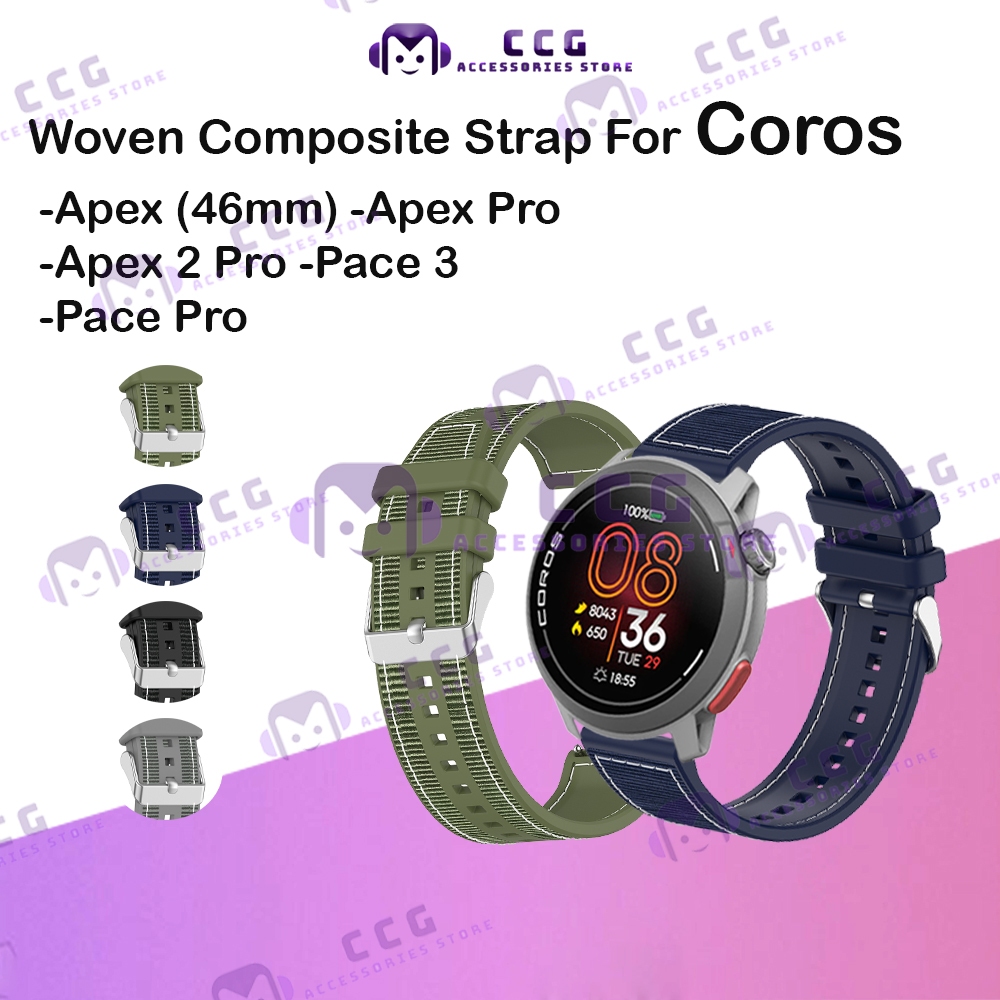 Strap Coros Watch Pace Apex ทอคอมโพสิตสายสี 22mm Strap Pace Pro Pace3 Apex2 Apex Pro Accessories ...