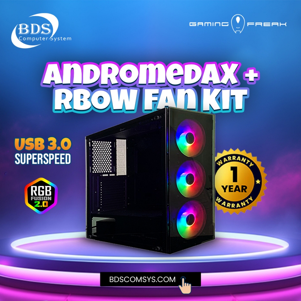 Gaming Freak Andromeda Series ATX Tower Casing - Andromeda X + RAINBOW FAN KIT | Shopee Thailand
