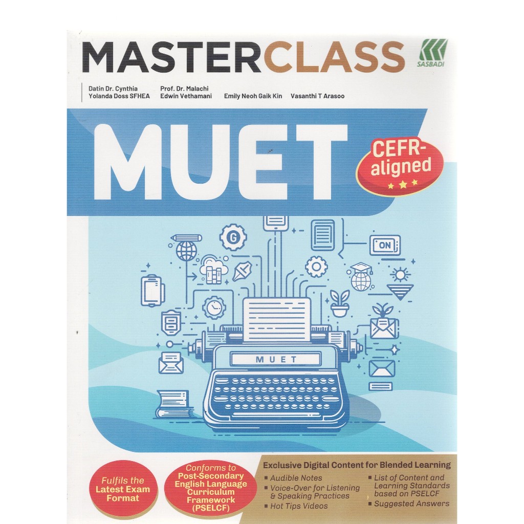 BUKU RUJUKAN ( 2025 ) MASTERCLASS MUET CEFR-ALIGNED | Shopee Thailand