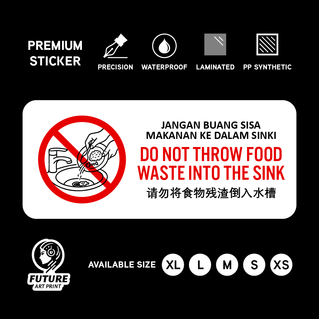 ห้ามโยนของเสียอาหารเป็นอ่างล้างจาน Jangan Buang Sisa Makan Ke Dalam ...