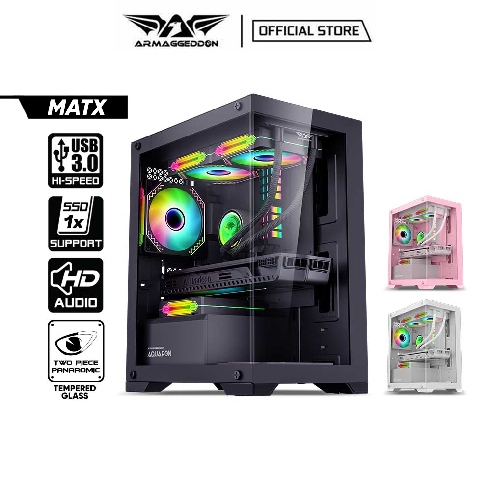 Armaggeddon Aquaron MATX Transparent view Gaming Casing Chasic PC Case ...