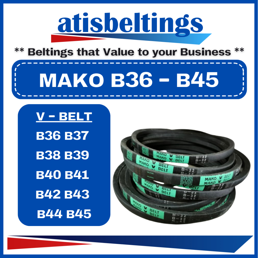 MAKO B36 B37 B38 B39 B40 B41 B42 B43 B44 B45 สายพาน Vมาตรฐาน | Shopee ...