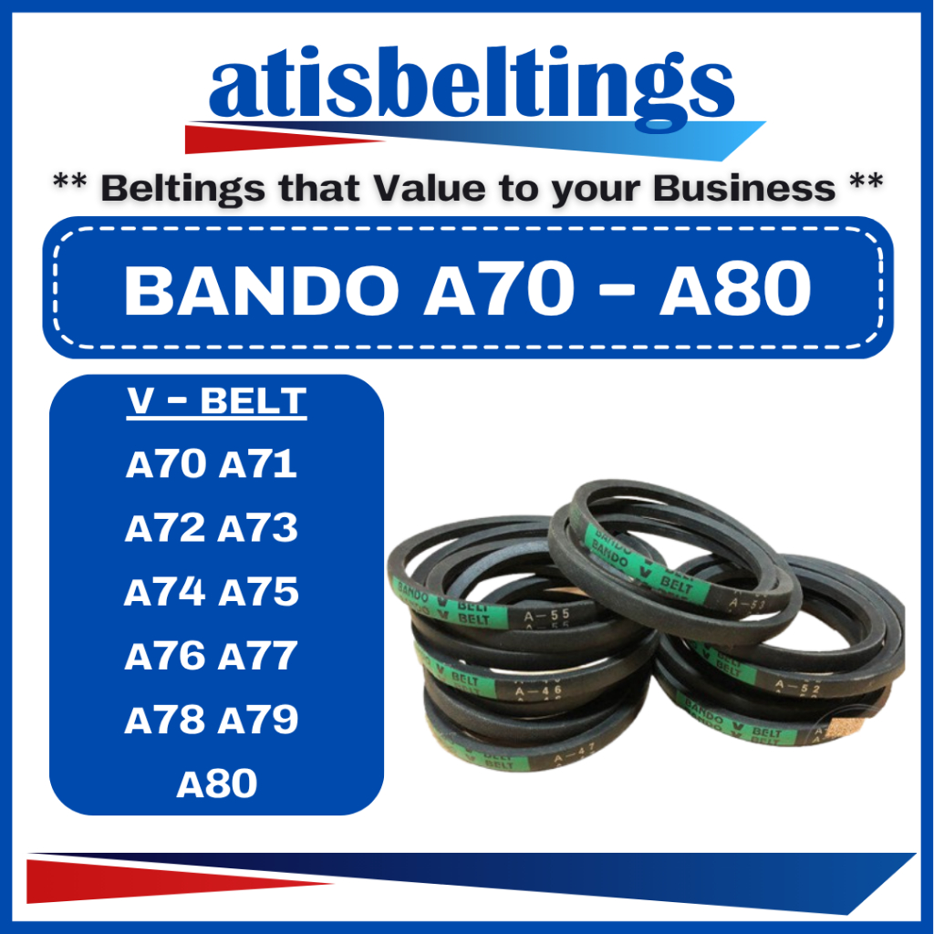 Bando A70 A71 A72 A73 A74 A75 A76 A77 A78 A79 A80 มาตรฐาน V-Belt ...