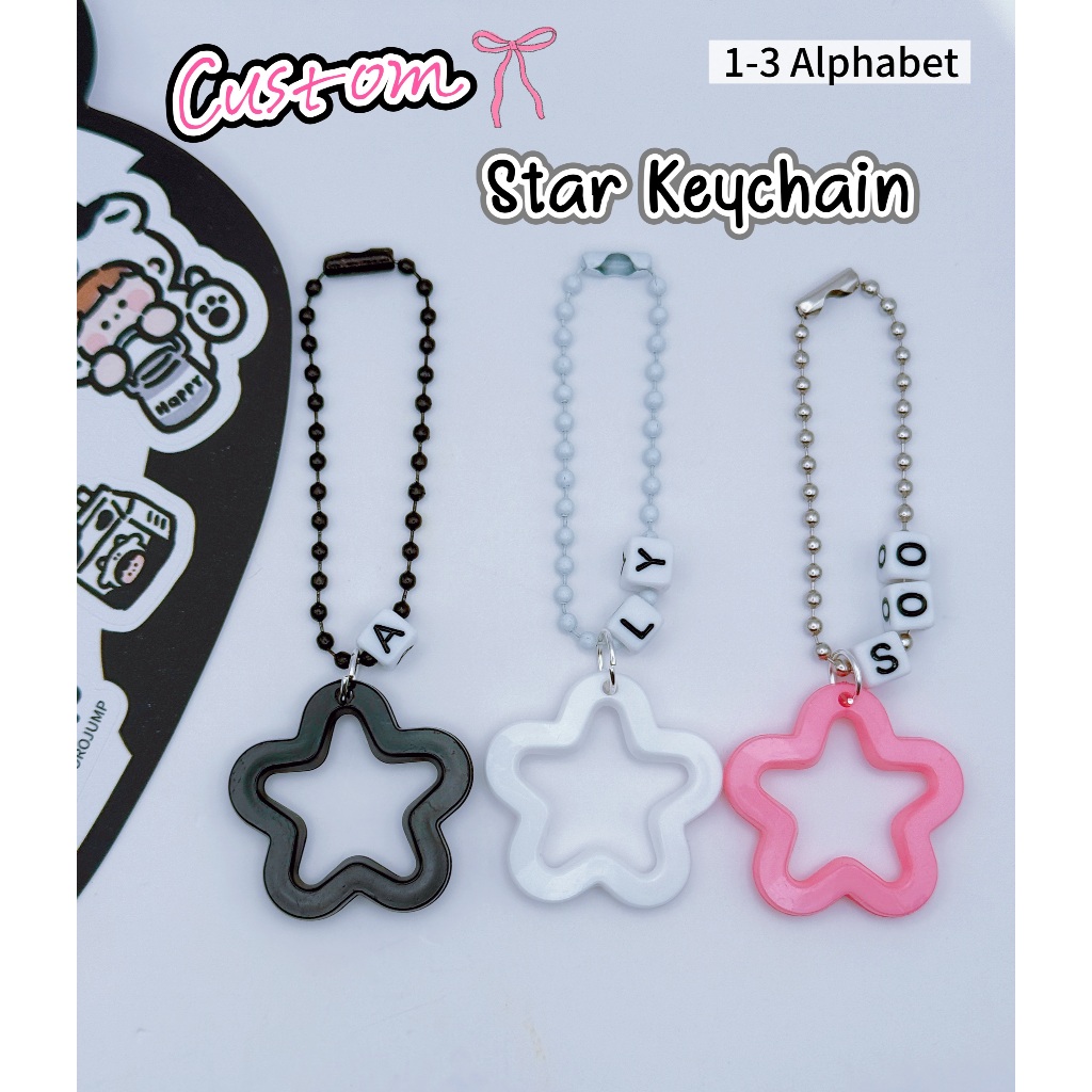 Rantai Kunci Huruf Comel Butan Tangan Bintang / Star น่ารัก Custom Made ...