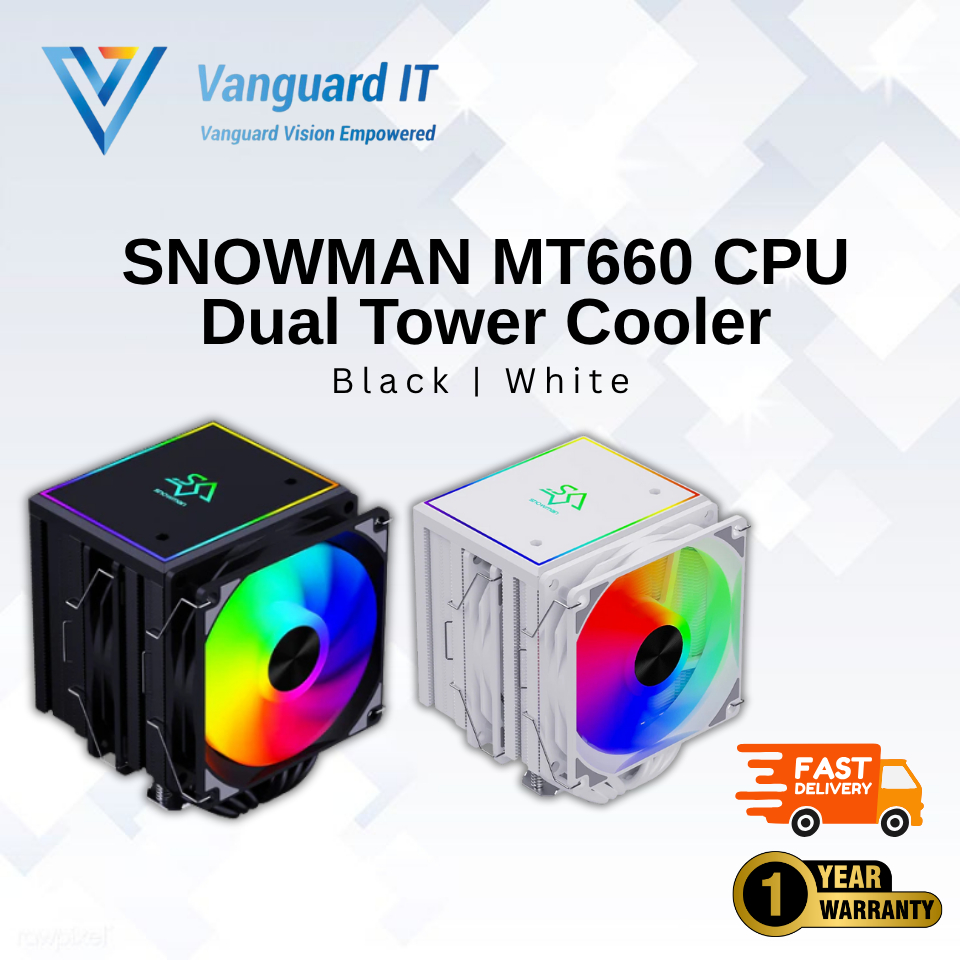 Snowman MT660 ARGB CPU Cooler Dual Tower 6 ท่อความร้อน INTEL AMD ...