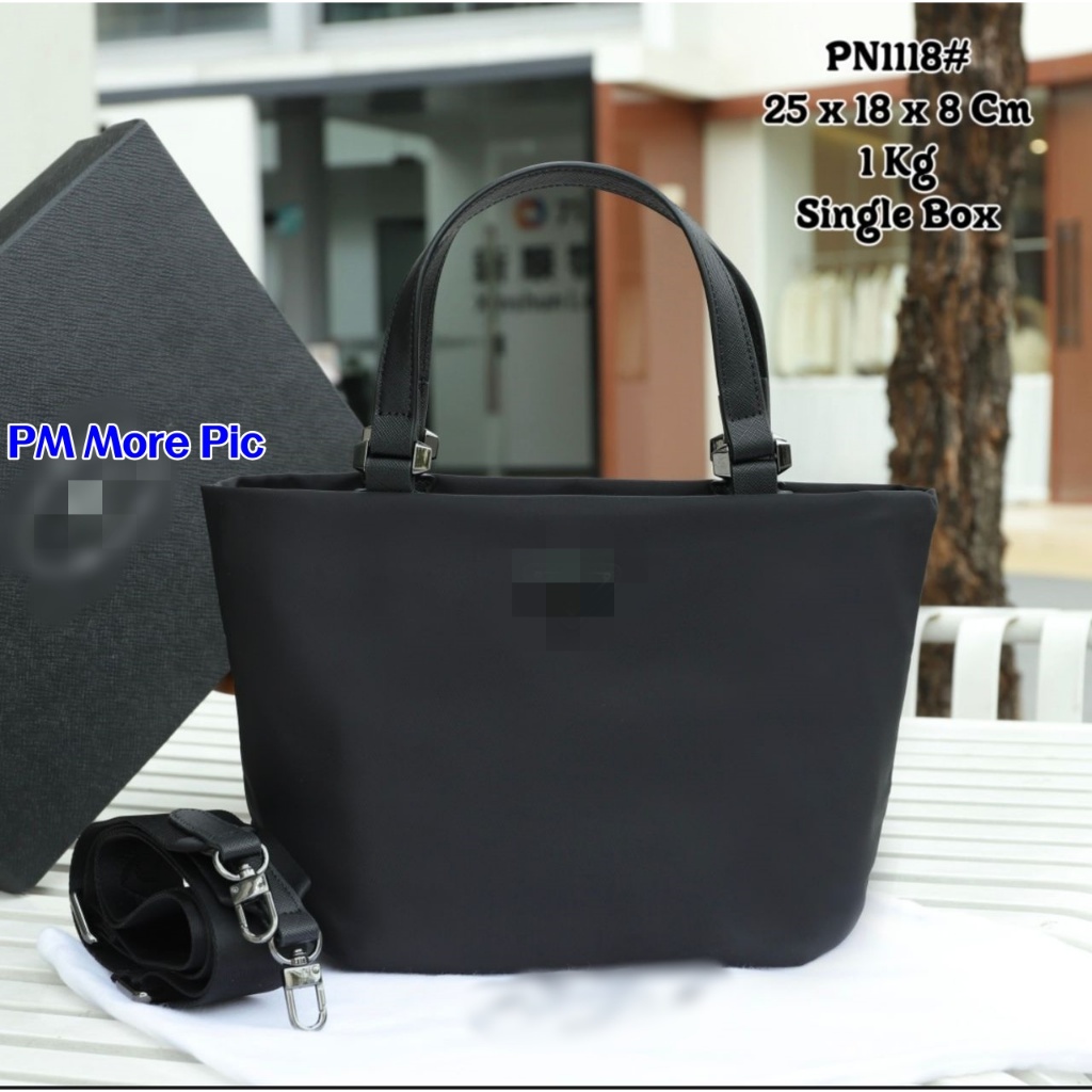 ผู้หญิง Casual Nylon Tote Bag กระเป๋าสะพายพร้อมกล่อง Beg Tangan Selang ...