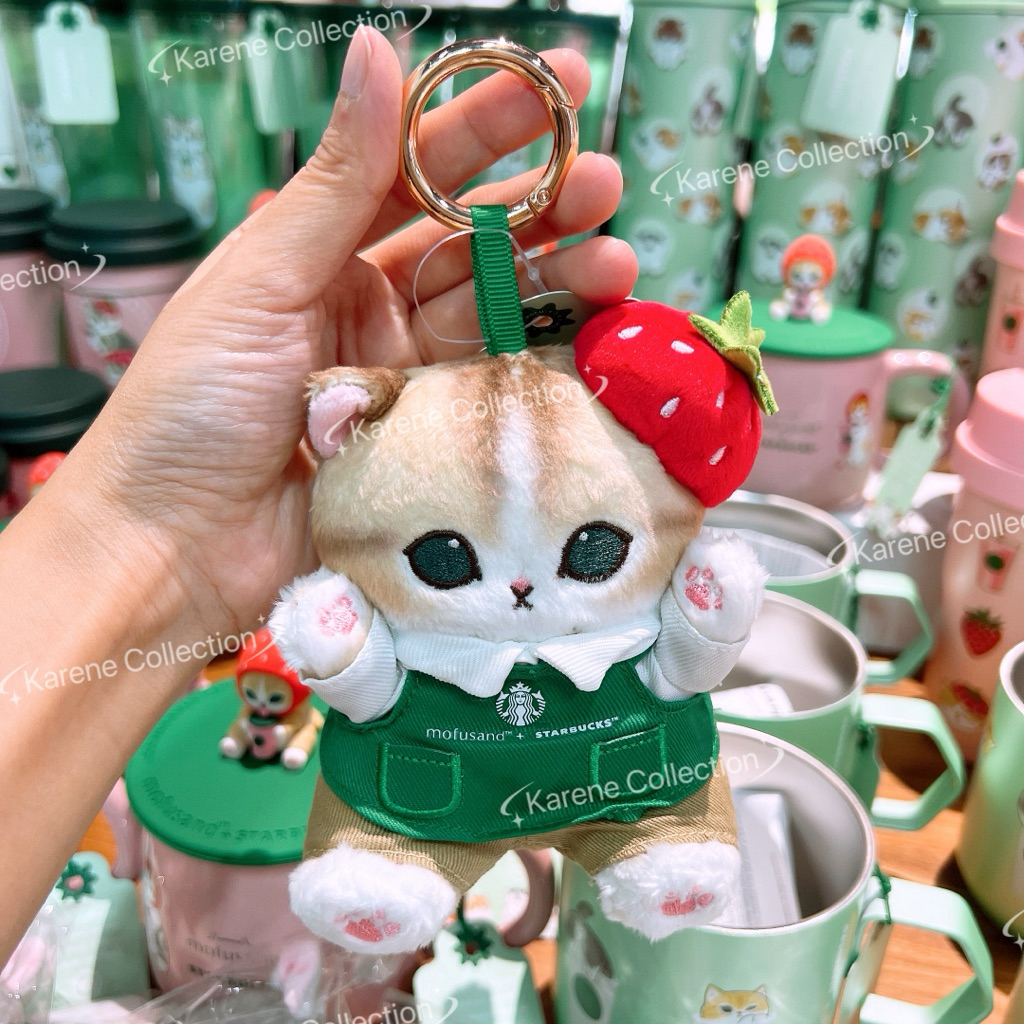 Starbucks x Mofusand คอลเลกชันพิเศษ 2025 พวงกุญแจแมวสตรอเบอร์รี่ Ji 新 ...