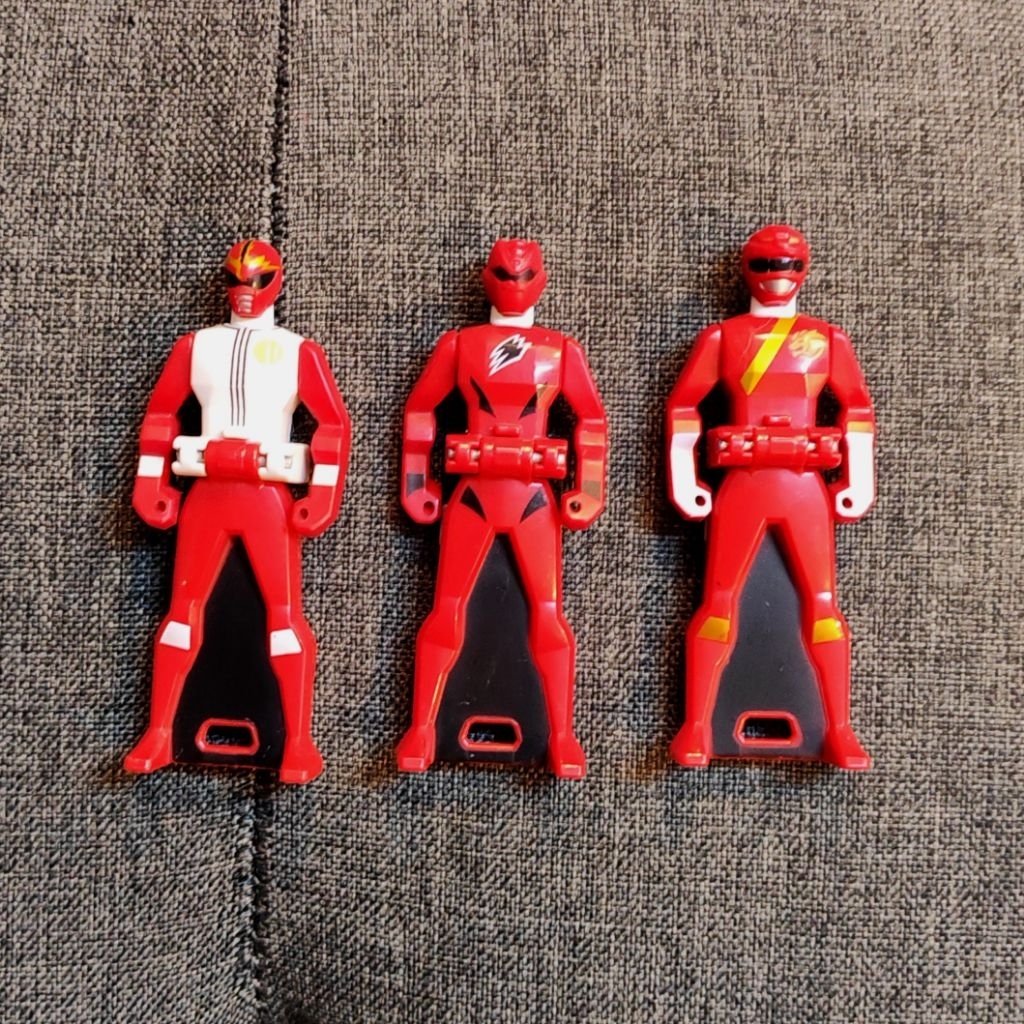 USED BANDAI SET 3x DX Dairanger Red + Gekiranger Red + ปุ่มกุญแจ ...