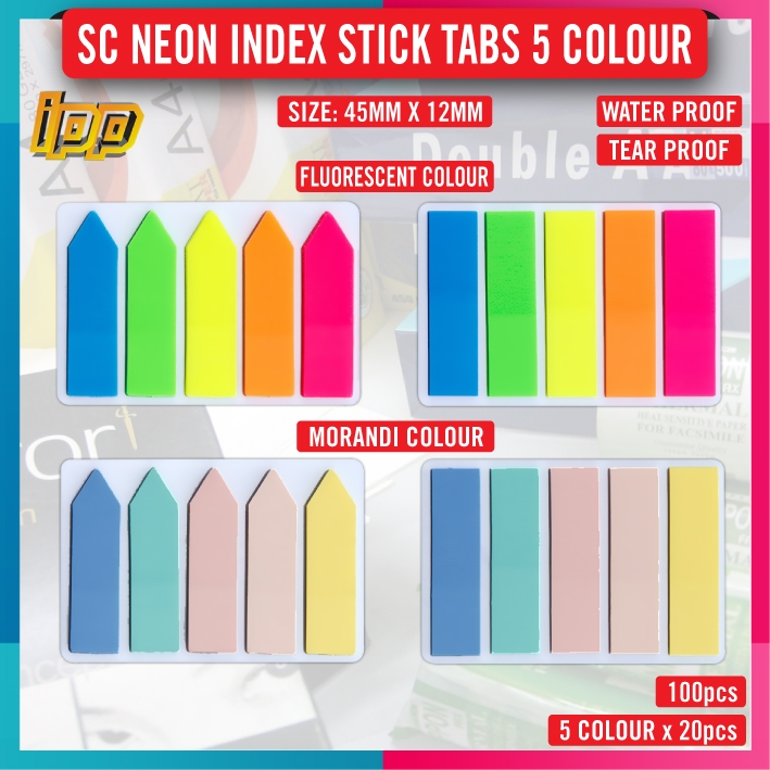SC Transparent Index Sticky Tabs 5 สี 12 มม. X 45 มม. / Index Stick ...