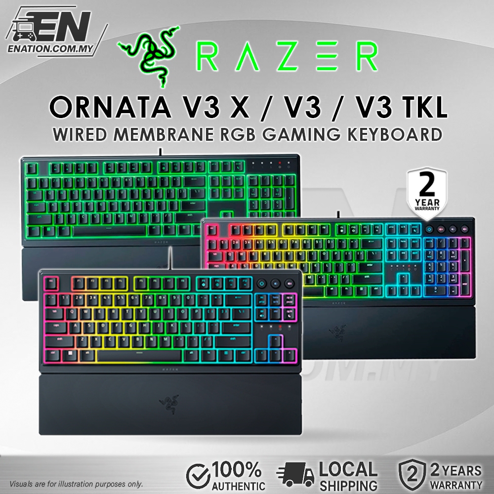Razer Ornata V3 X / V3 / V3 TKL คีย์บอร์ดเกมเมมเบรนโปรไฟล์ต่ําพร้อม ...