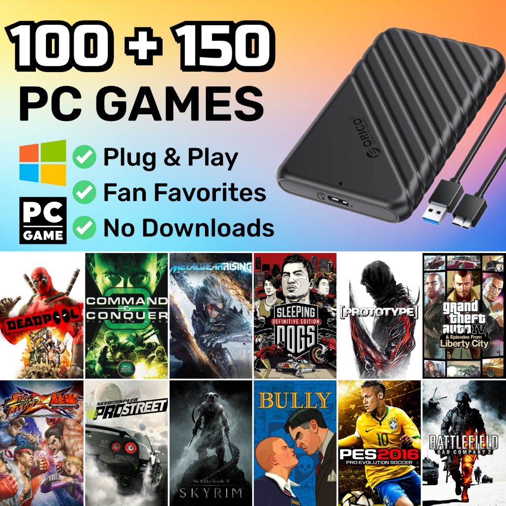Harddisk PC Game Plug & Play (500GB) 100 เกมสมัยใหม่ + 150 GameHouse ...