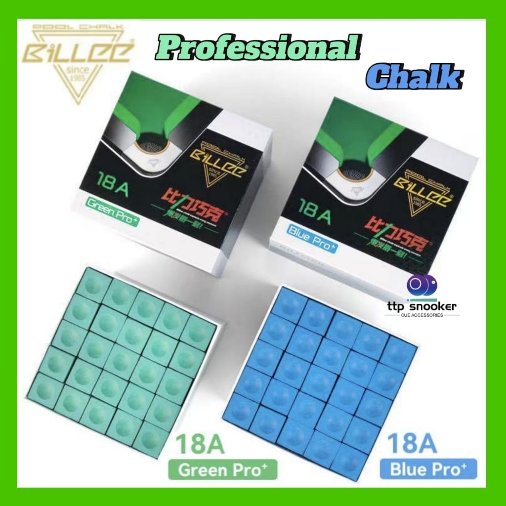 BILLEE 18A Pro+ ชอล์กคิว–เนื้อละเอียด ด้ามจับแข็งแรง ชอล์กสนุ๊กเกอร์สี ...