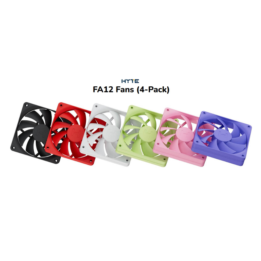 HYTE FA12 120mm 12cm PWM Fan 4 Pack Luxury High-Airflow Case Casing ...