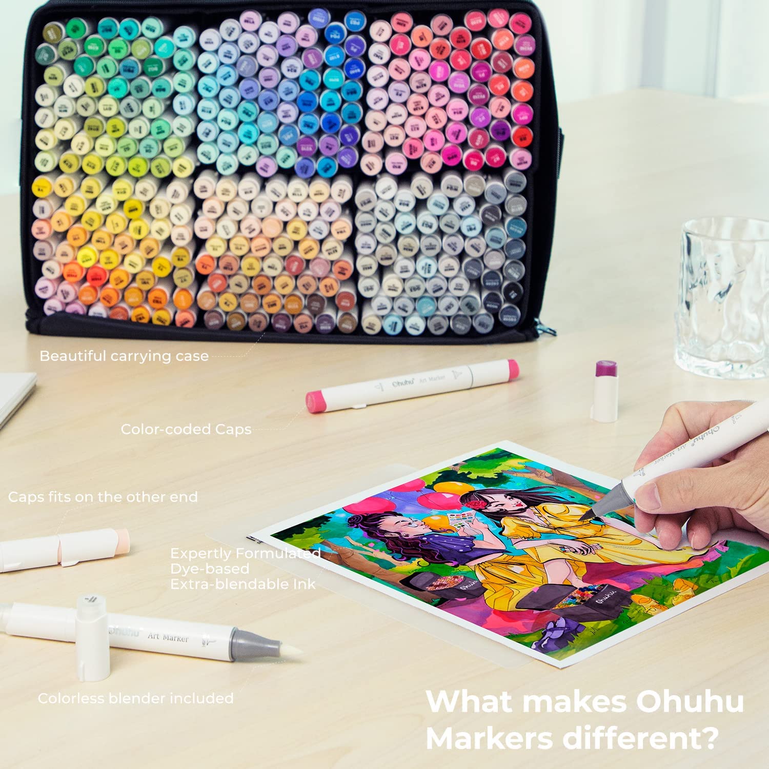 Ohu Professional Full Set 320 Art Marker Brush และ Chisel/Fine และ ...