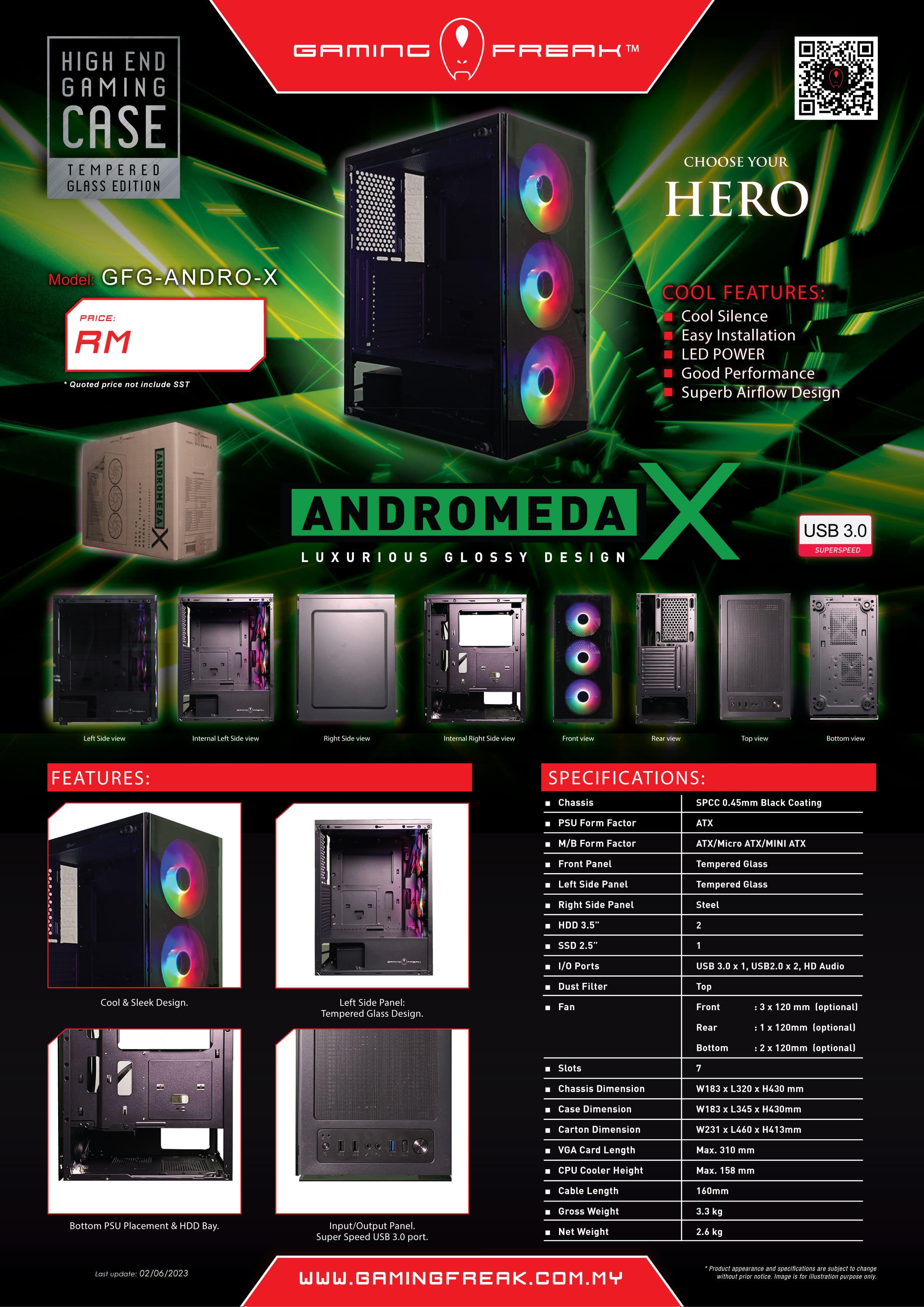 Gaming Freak Andromeda Series ATX Tower Casing - Andromeda/Andromeda X | Shopee Thailand