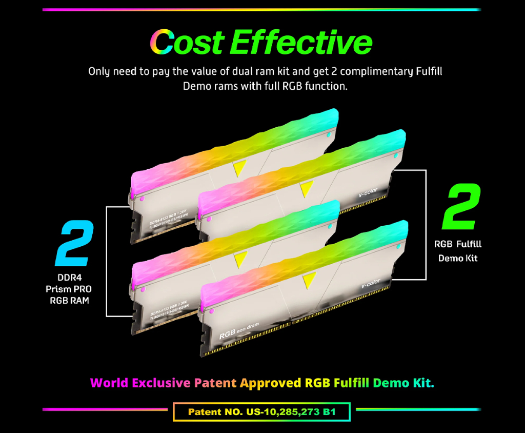 V-color Prism Pro RGB DDR4 ชุดหน่วยความจําเดสก์ท็อป + SCC Dummy Kit ...