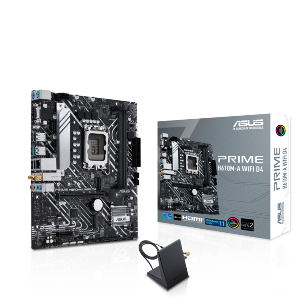 Asus PRIME H610M-A WIFI DDR4 / D4 MOTHERBOARD COMBO INTEL G7400 / I3-12100 / 13100F / 14100 / I5 ...