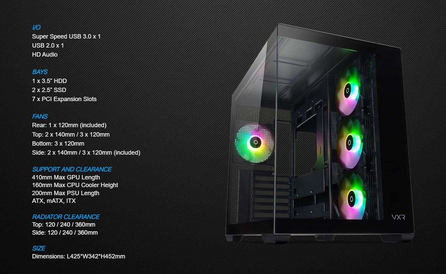 Tecware VXR Evo TG ATX ARGB Gaming PC Case - สีดํา/ขาว | Shopee Thailand