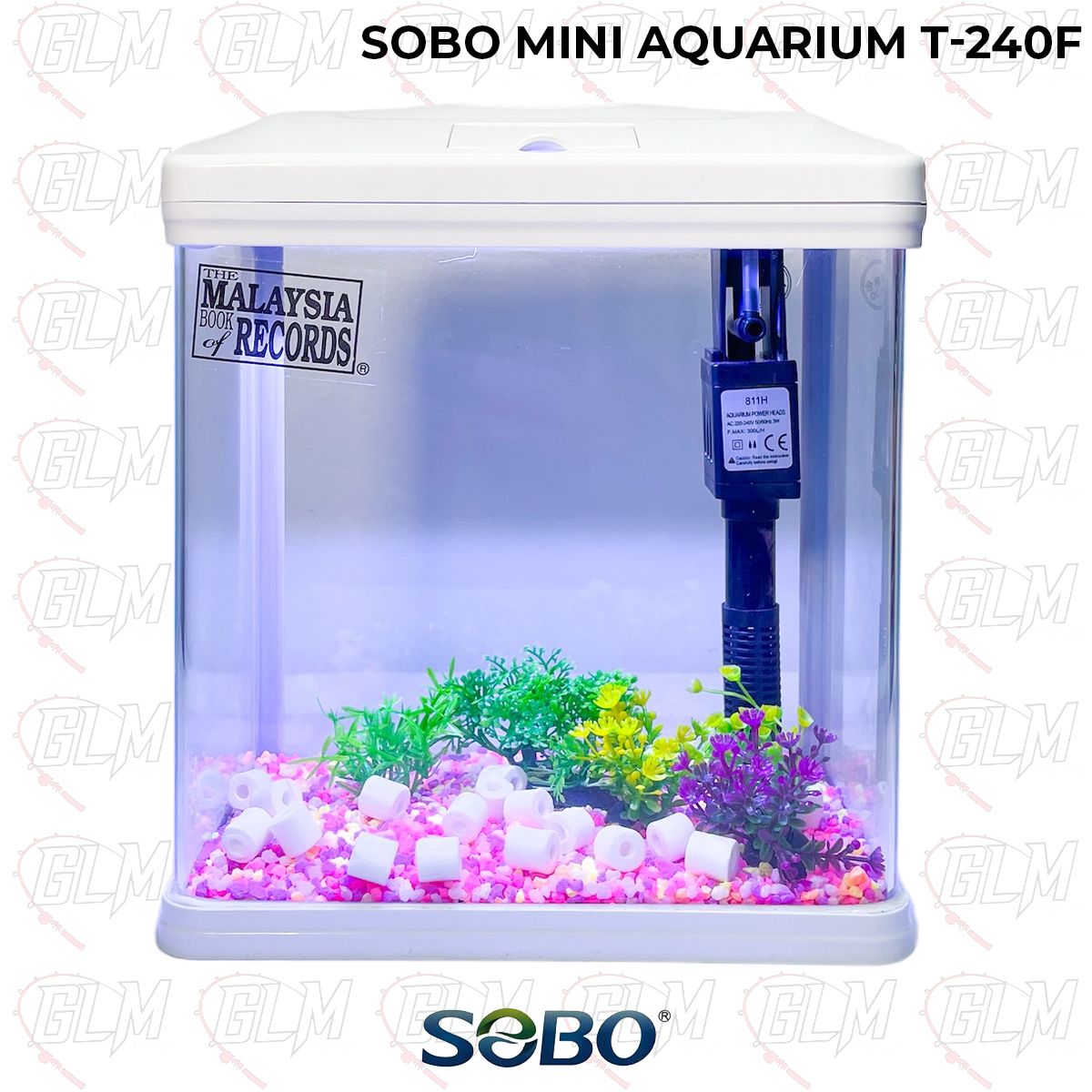 Sobo Mini Aquarium Set T-240F & AQUANICE Mini Aquarium Fish Tank Set Langkap (ปั๊ม, กรอง, ไฟ Led ...