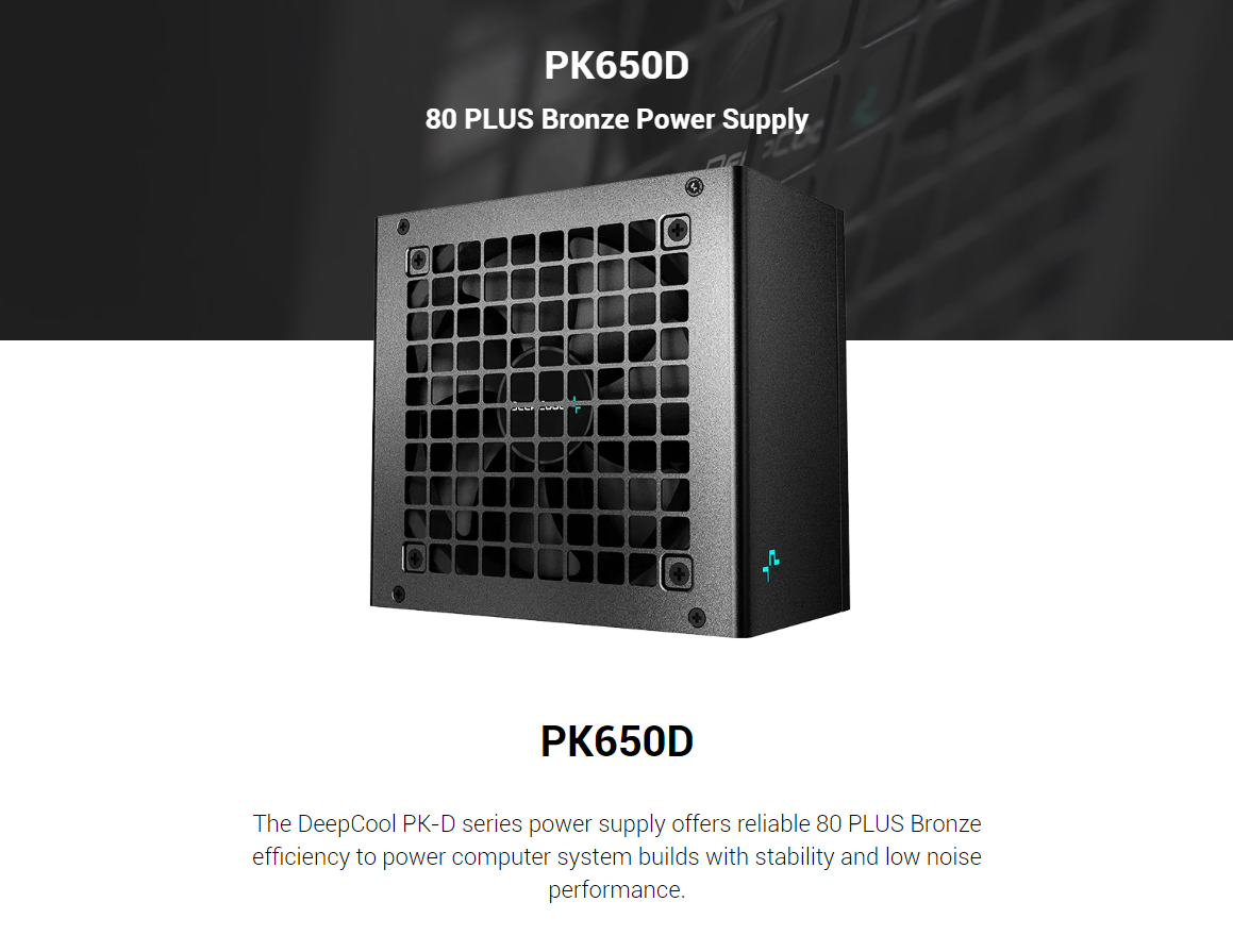 แหล่งจ่ายไฟ DeepCool PK450D (450W) / PK550D (550W) / PK650D (650W ...
