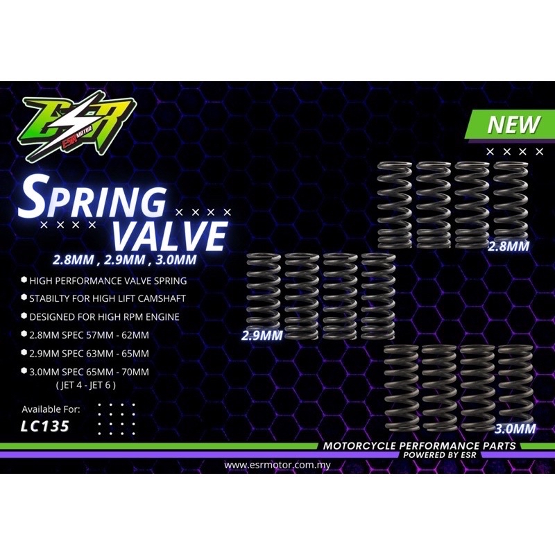 ESR MOTOR RACING VALVE SPRING/ Y15 Y16 LC135 SRL115Fi/ ESR วาล์วสปริง ...