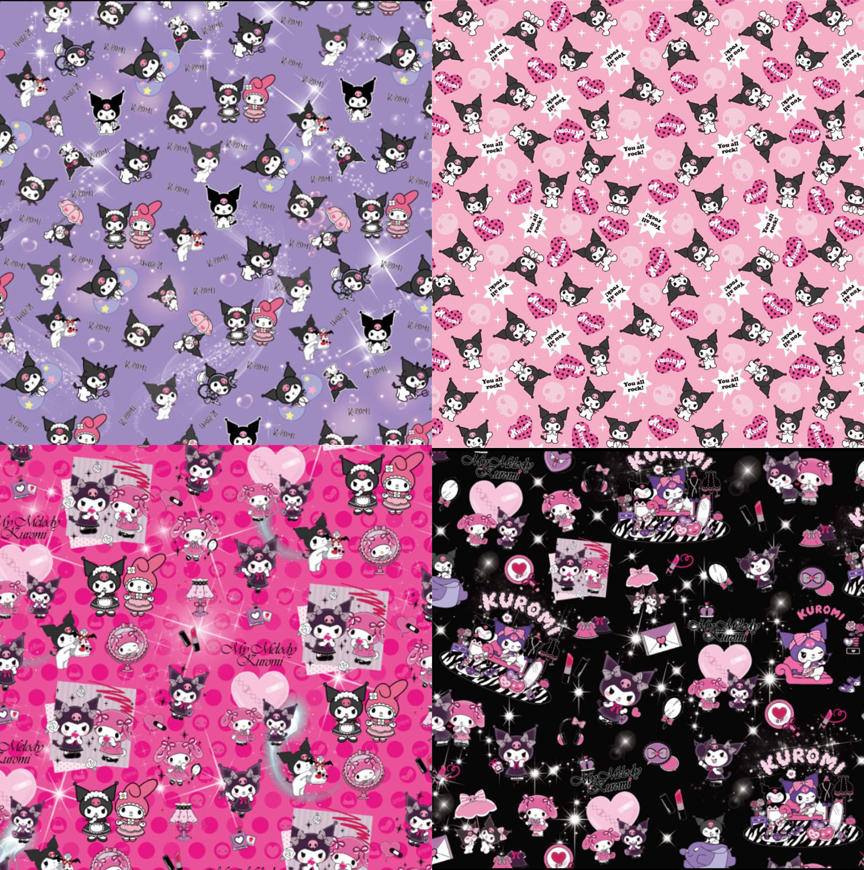 QMoon Kertas Pembalut Hadiah Kuromi My Melody Hello Kitty Sanrio Family ...