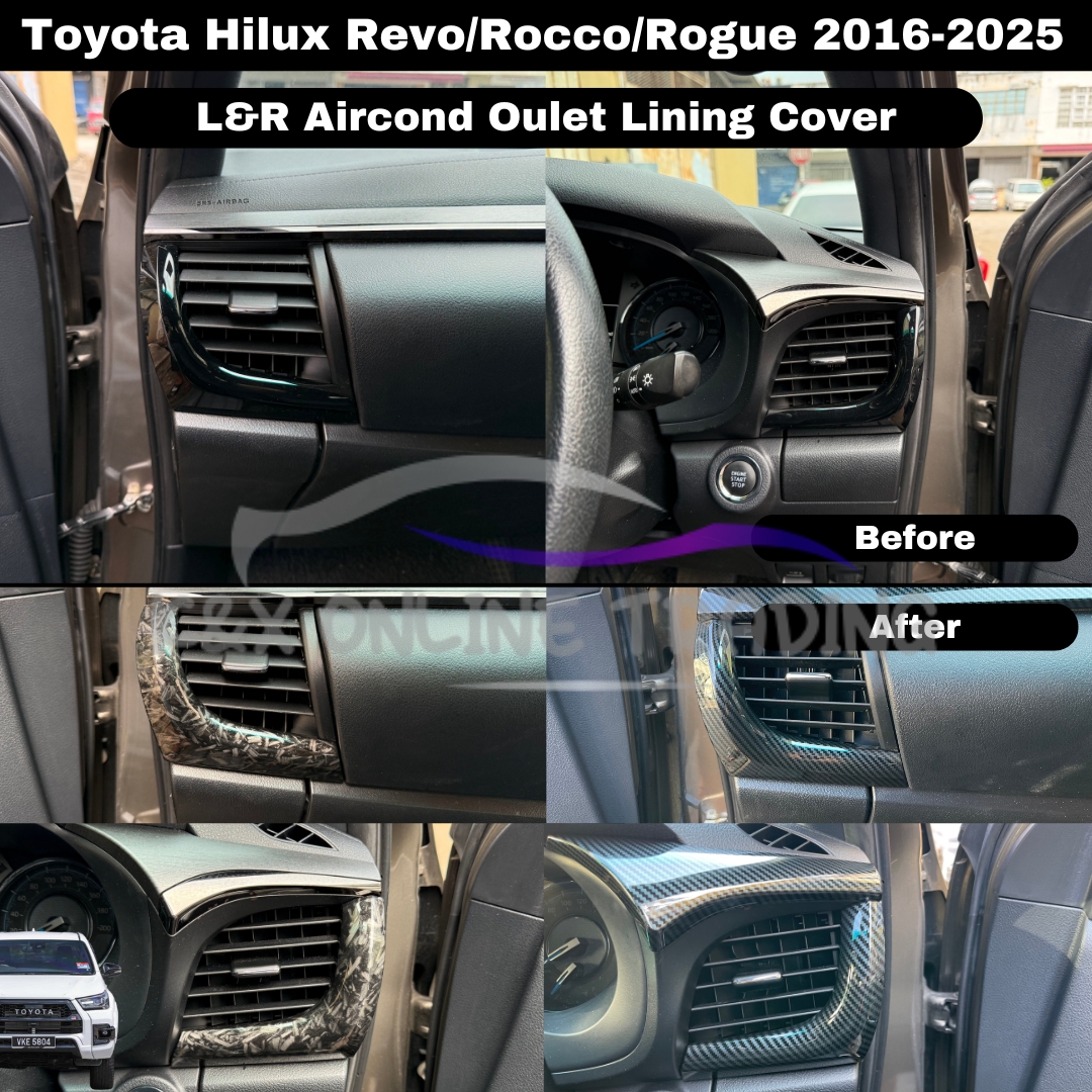 Toyota Hilux Revo/Rocco/Rogue 2016-2025 Carbon Trim L&R Aircond Oulet ...
