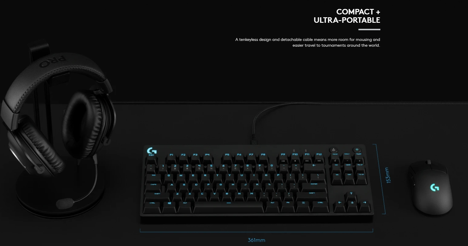 คีย์บอร์ดเกมกล LOGITECH G PRO WIRED พร้อมสวิตช์ LIGHTSYNC RGB / GX BLUE ...