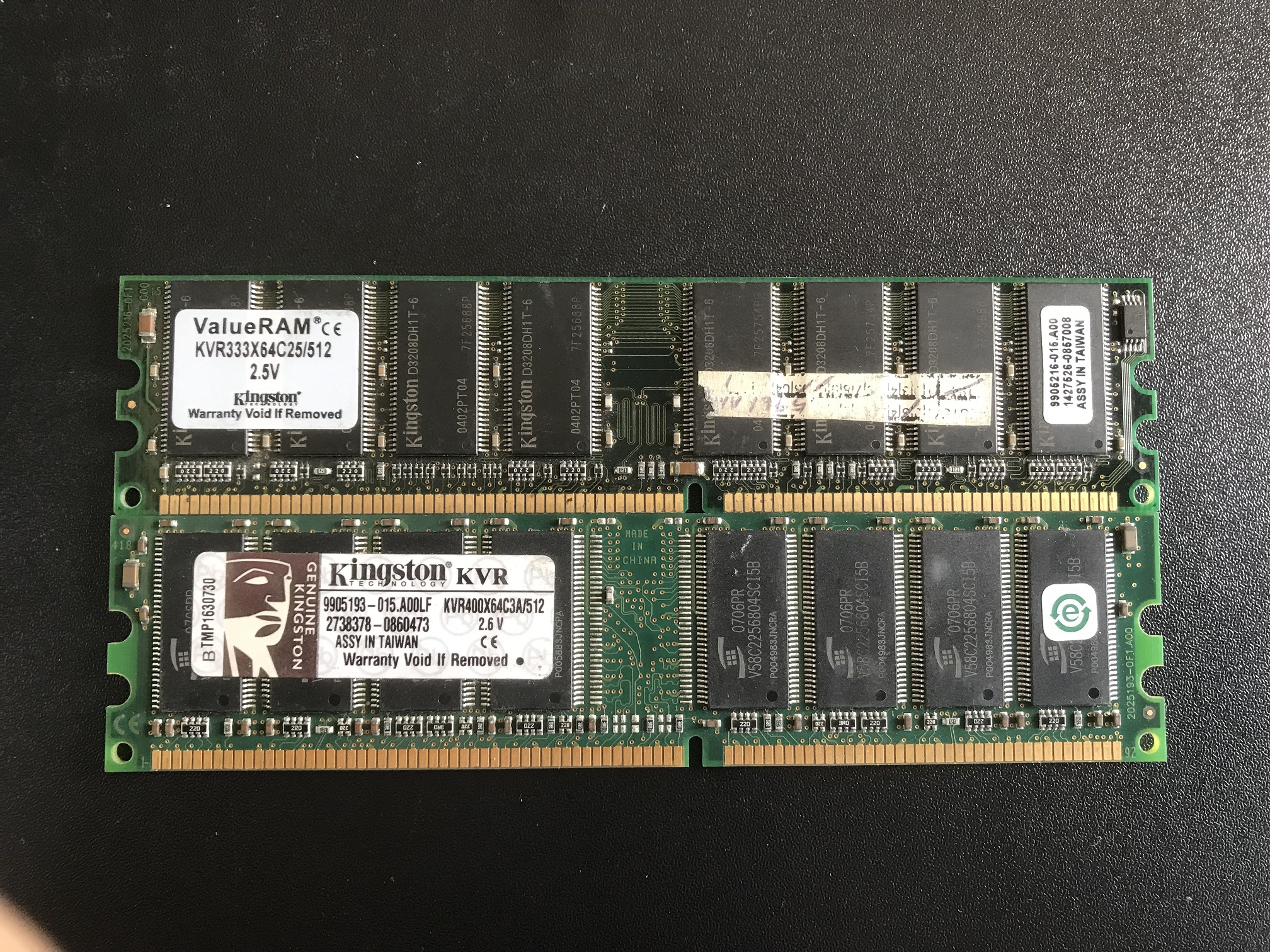 DDR / DDR1 RAM KINGSTON DDR 333 / 400 MHz 256MB / 512MB PC DESKTOP ...