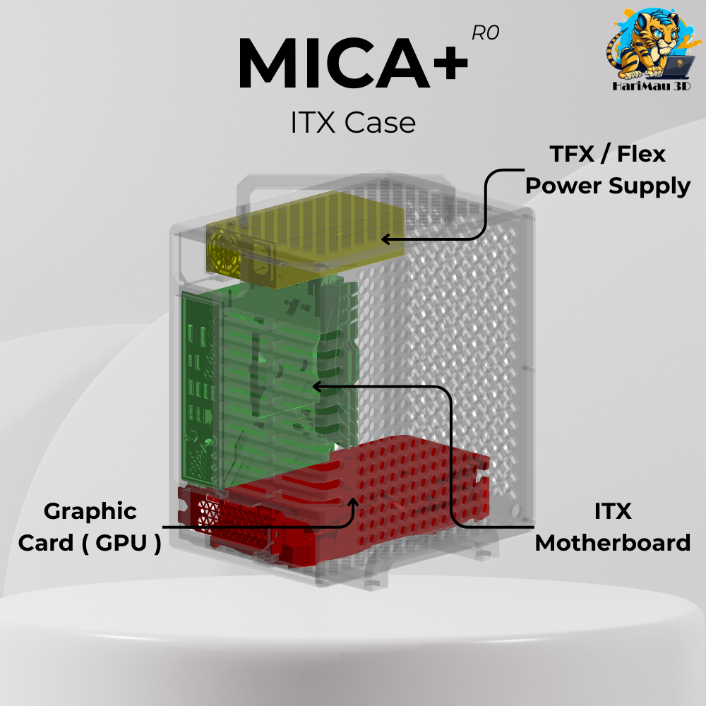 [ Mica ] Itx Case Mini Itx Mini Case [ 12 5l 790g Portable Normal Gpu Tfx หรือ Flex 1u