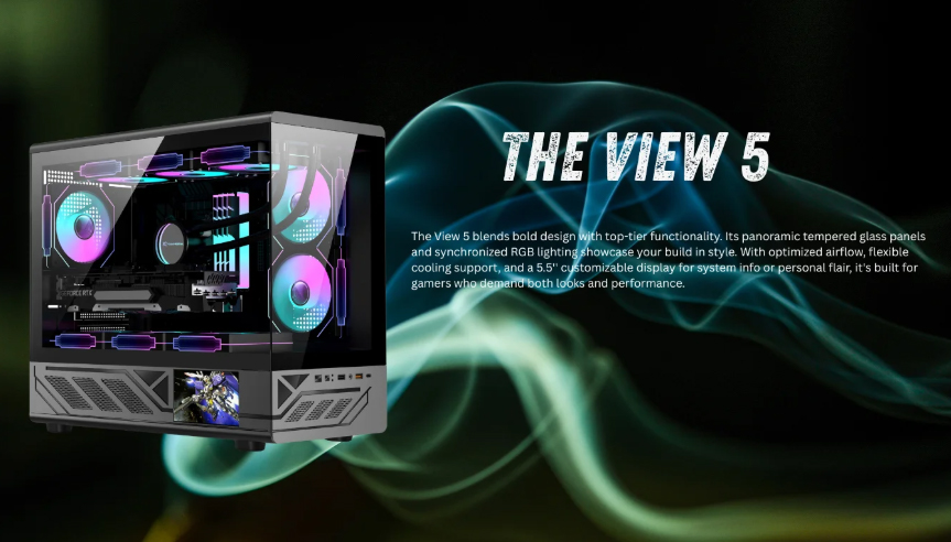 Invasion The View 5 M-ATX Gaming Casing - (ดํา/ขาว)(พร้อมพัดลม FlashLux ...