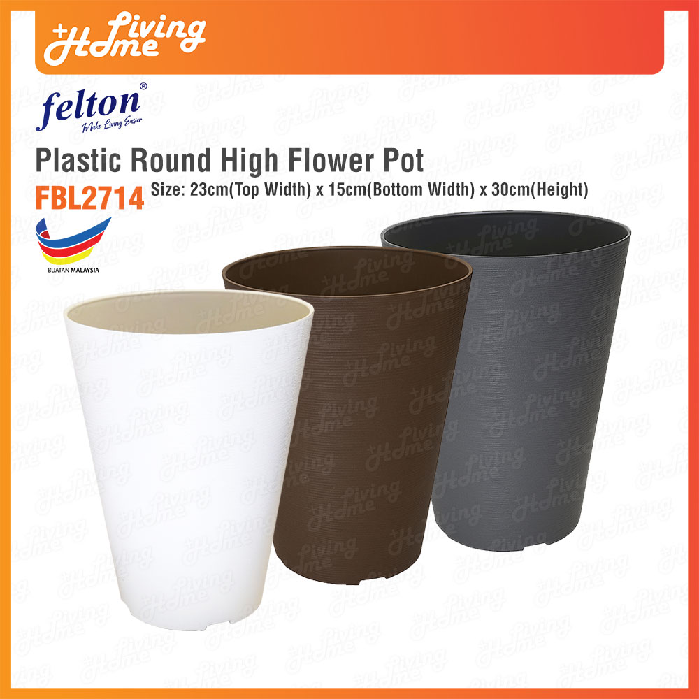 พลาสติกรอบกระถางดอกไม้สูง Pasu Bunga Plastik Bulat Tinggi 30 ซม.Lebar ...