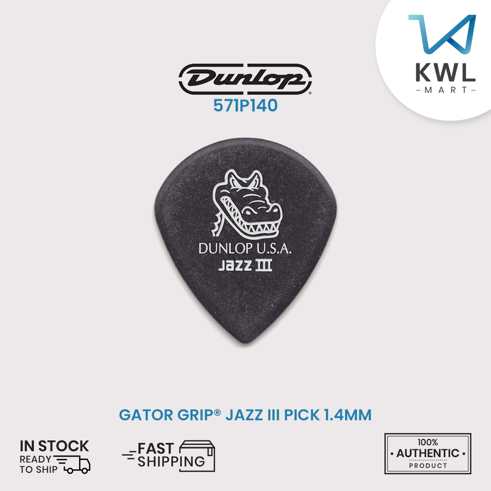 Jim Dunlop 571P140 ปิ๊กกีตาร์ GATOR GRIP JAZZ III Pick 1.4MM | Shopee ...