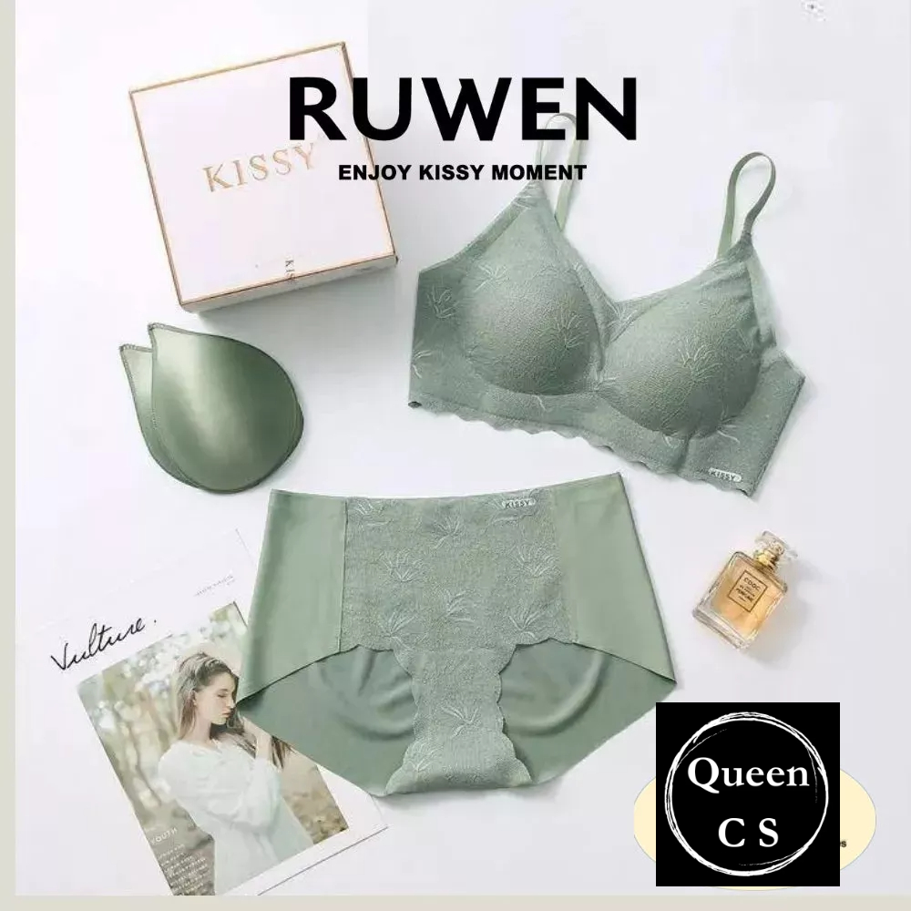 Kissy RUWEN เสื้อชั้นในสตรี แพลตตินั่ม ลูกไม้ สลิง สลิงจูบ ไร้รอยต่อ บราไร้สาย สปอร์ตบรา ...