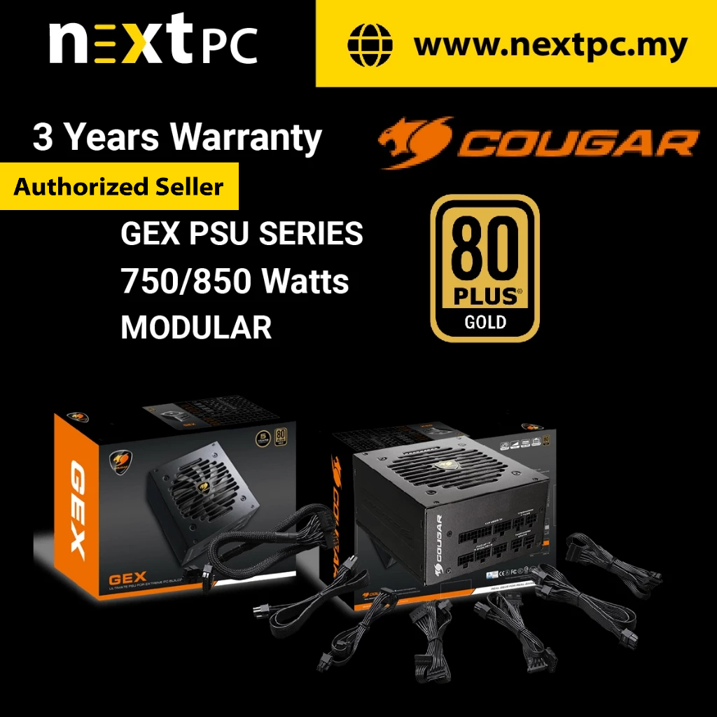 พาวเวอร์ซัพพลาย Cougar GEX PSU Series 750 850 Watts 80 Plus สีทอง | Shopee Thailand