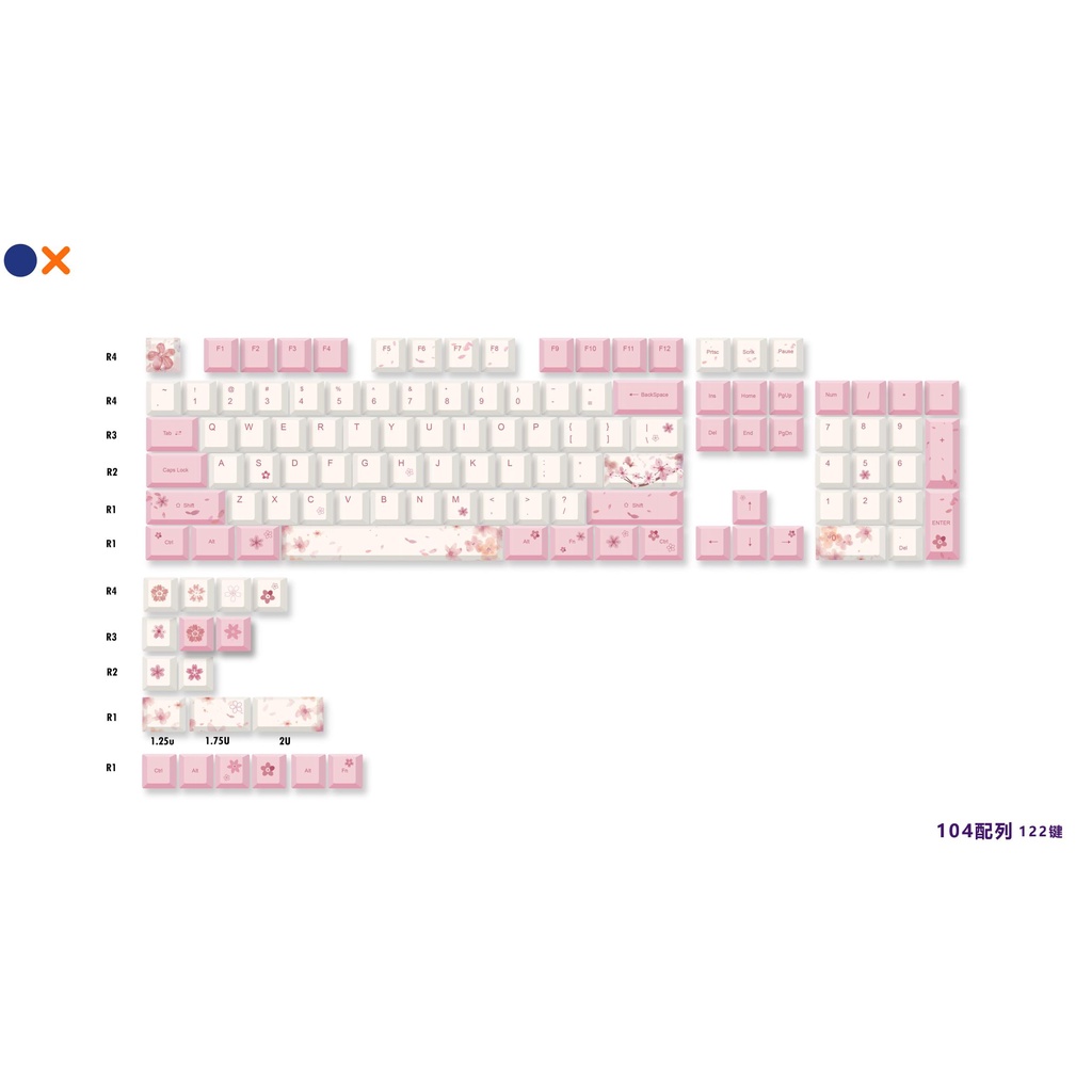 PBT คีย์บอร์ดแบบกลไก XDA/MDA/Cherry Profile สำหรับ Gateron Cherry MX ...