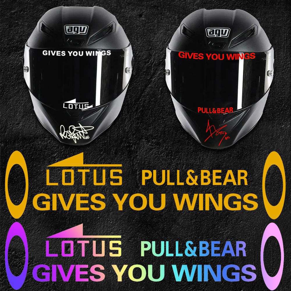 GIVES YOU WINGS Racing Sponsor Helmet Sticker Helmet Decoration ...
