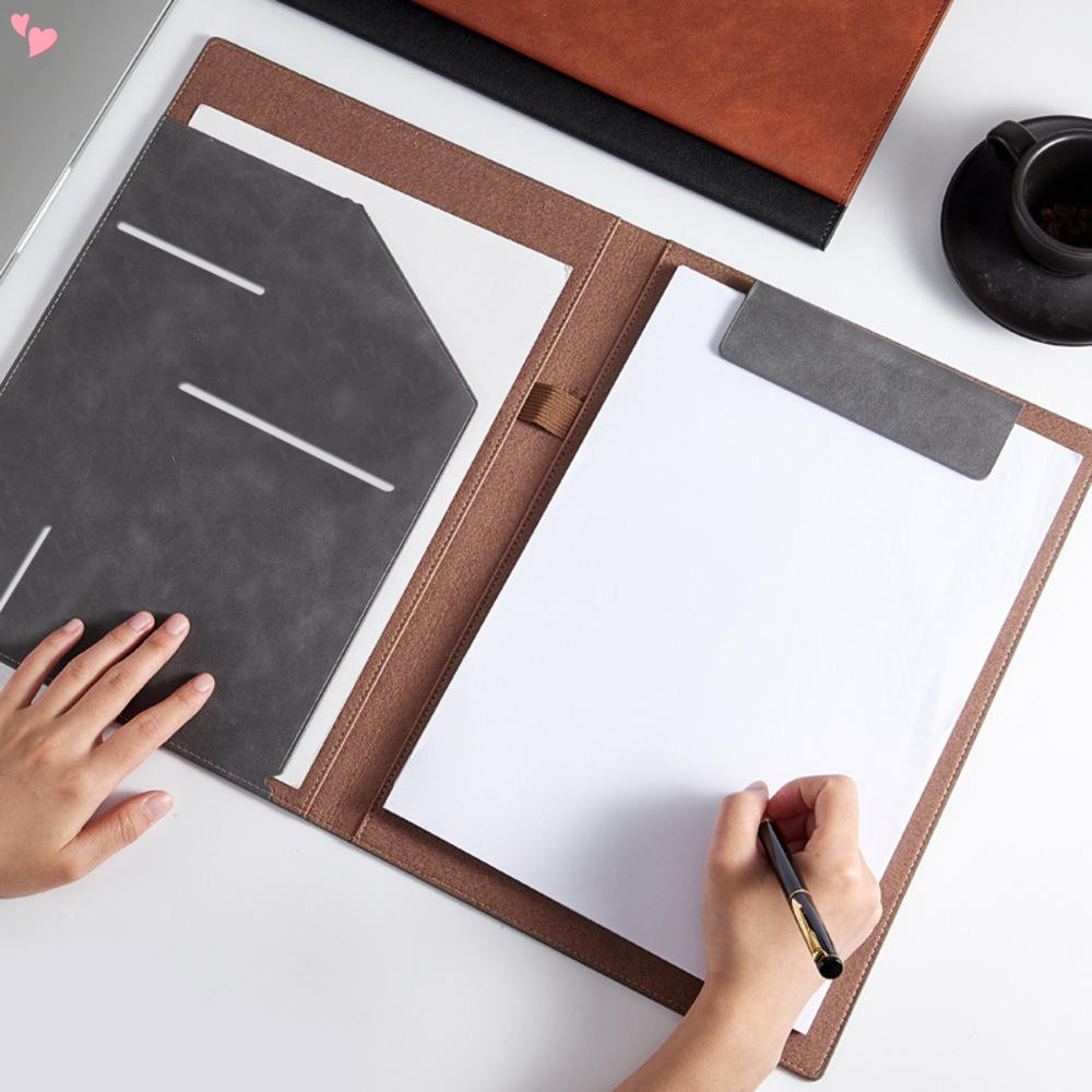 แฟ้มหนัง ขนาด A4 สําหรับใส่จัดเก็บเอกสาร สํานักงาน ธุรกิจ | Shopee Thailand