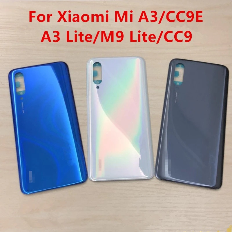 สําหรับ Xiaomi Mi CC9E / Mi A3 ฝาหลังแบตเตอรี่ 三维 แผงกระจกด้านหลังประตูแบตเตอรี่กรณีกาวเปลี่ยน ...