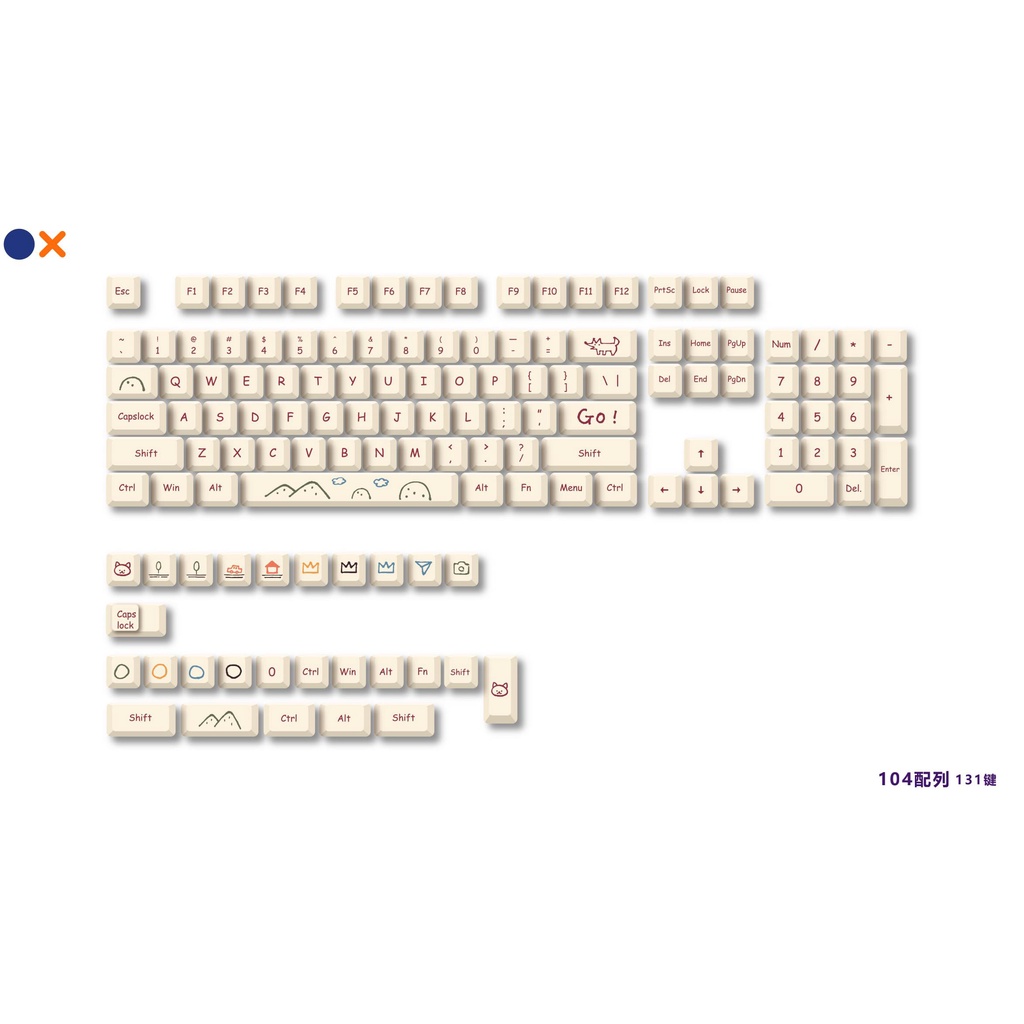 PBT คีย์บอร์ดแบบกลไก XDA/MDA/Cherry Profile สำหรับ Gateron Cherry MX ...