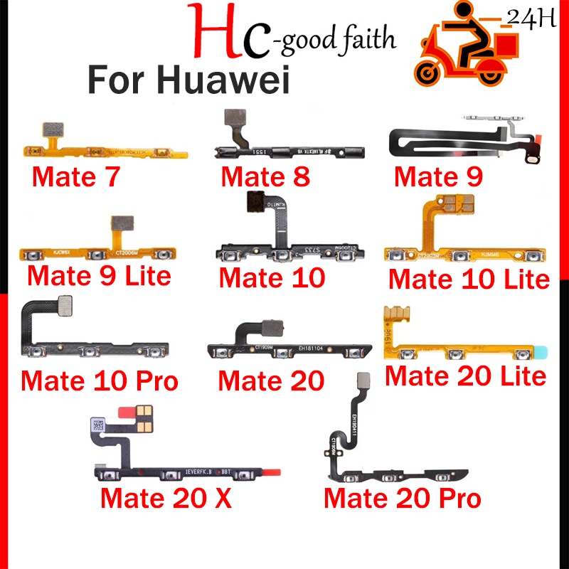 ใหม่ สายแพปุ่มกดสวิตช์เปิดปิด ควบคุมระดับเสียง แบบเปลี่ยน สําหรับ Huawei Mate 7 8 9 20 X 10 Pro ...