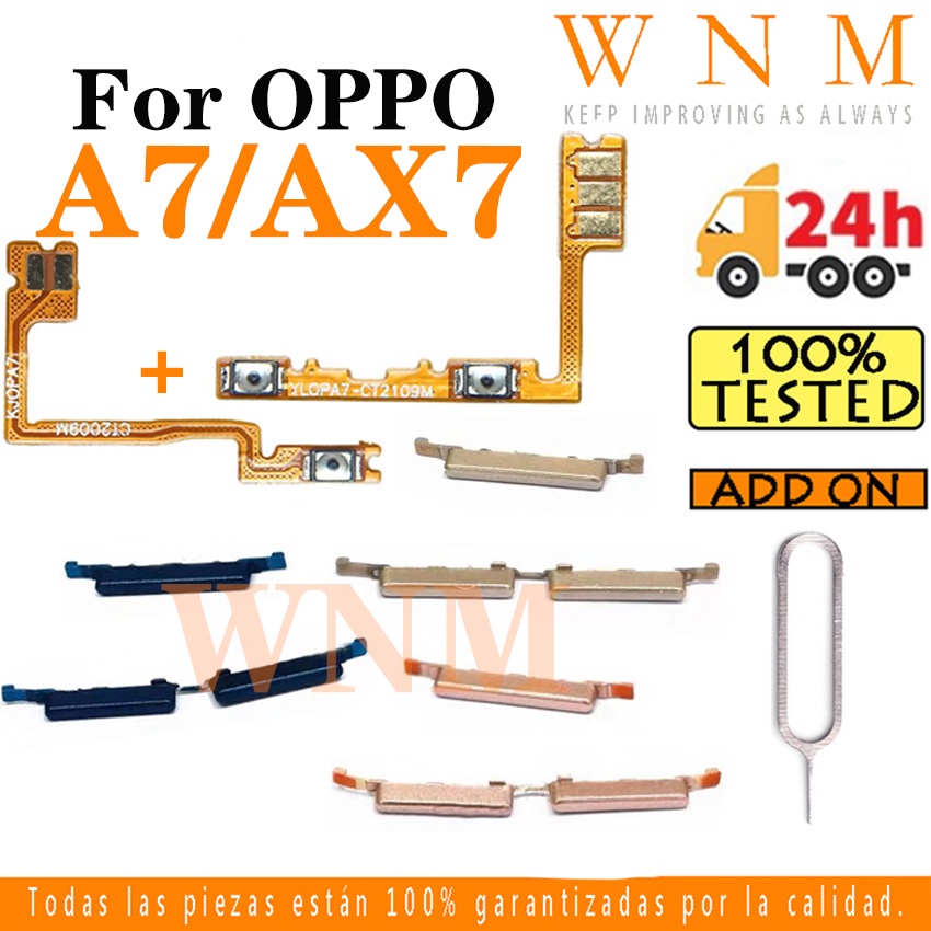 สําหรับ OPPO A7 AX7 Power volume Flex Cable ปุ่มปุ่มและด้านข้างปุ่มปิด ...