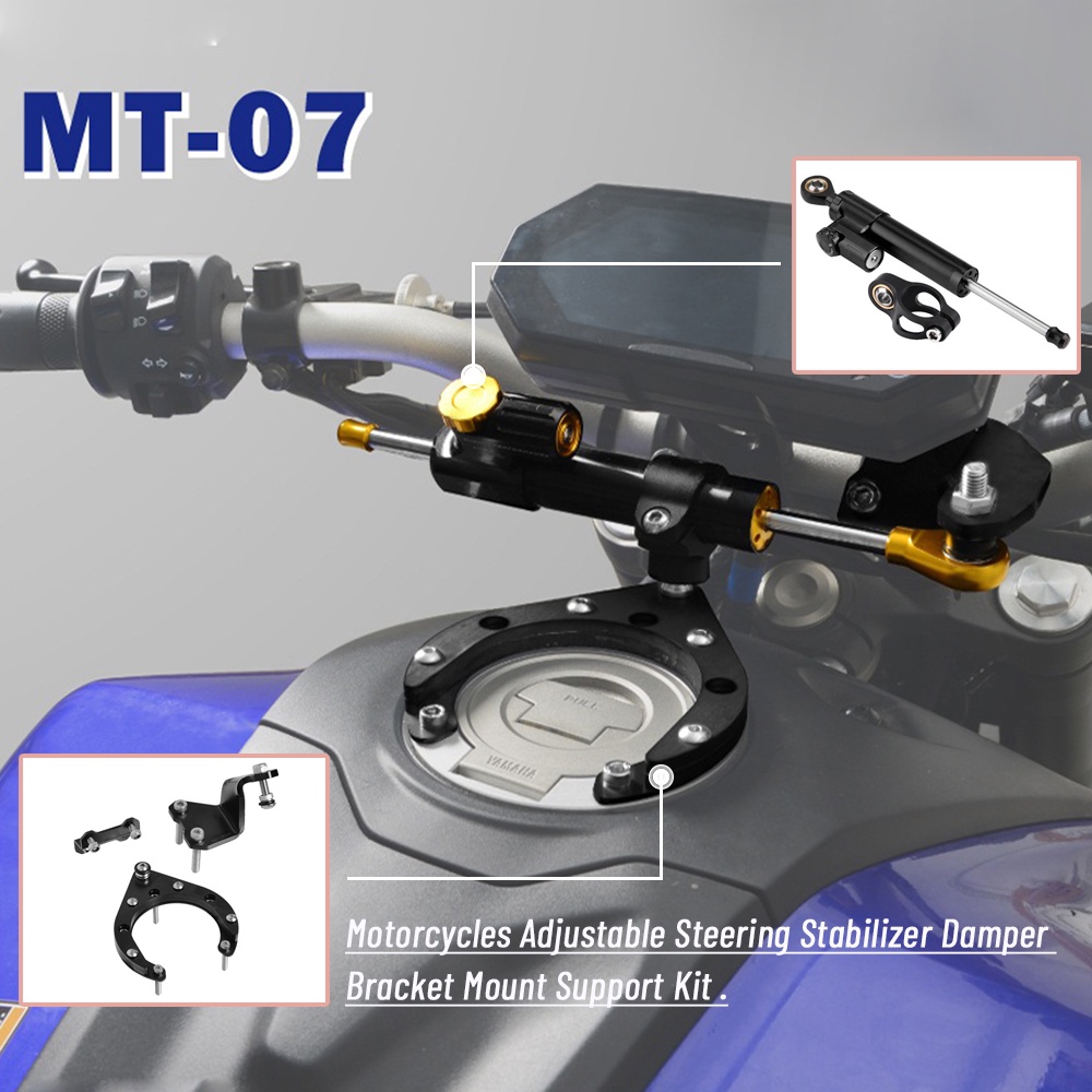 Mt07 รถจักรยานยนต์ปรับพวงมาลัย Stabilizer Damper Bracket Mount สนับสนุน ...