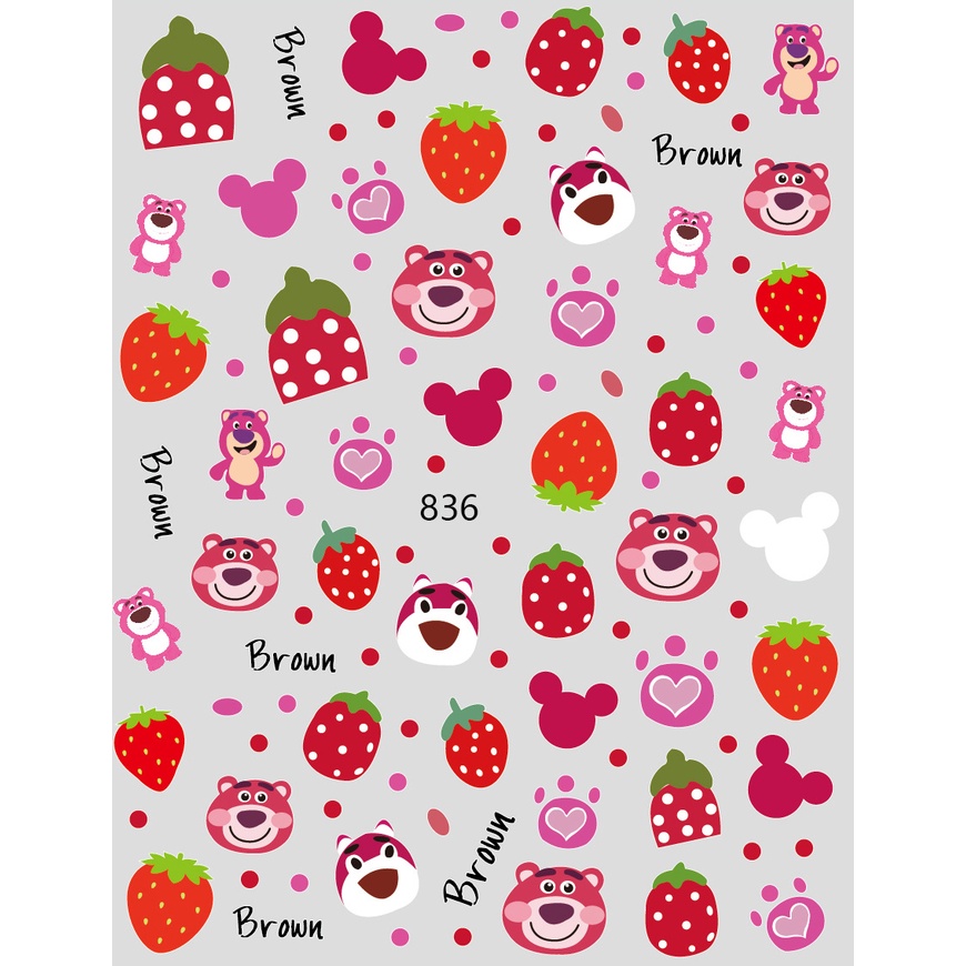 Children's nail stickers Koki strawberry bear nail enhancement decals ...