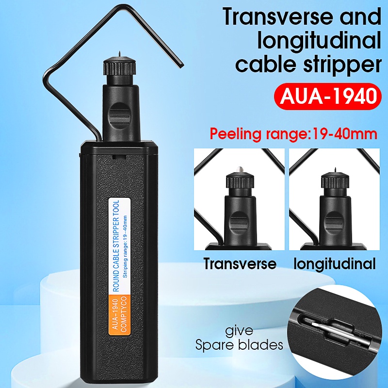 Aua-1940 เครื่องปอกสายไฟเบอร์ออปติคอล 19-40 มม. พร้อมใบมีดสํารอง ...