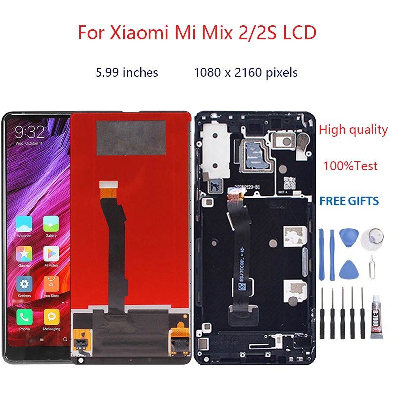อะไหล่หน้าจอสัมผัสดิจิทัล LCD แบบเปลี่ยน สําหรับ Xiaomi Mi Mix 2 2S ...