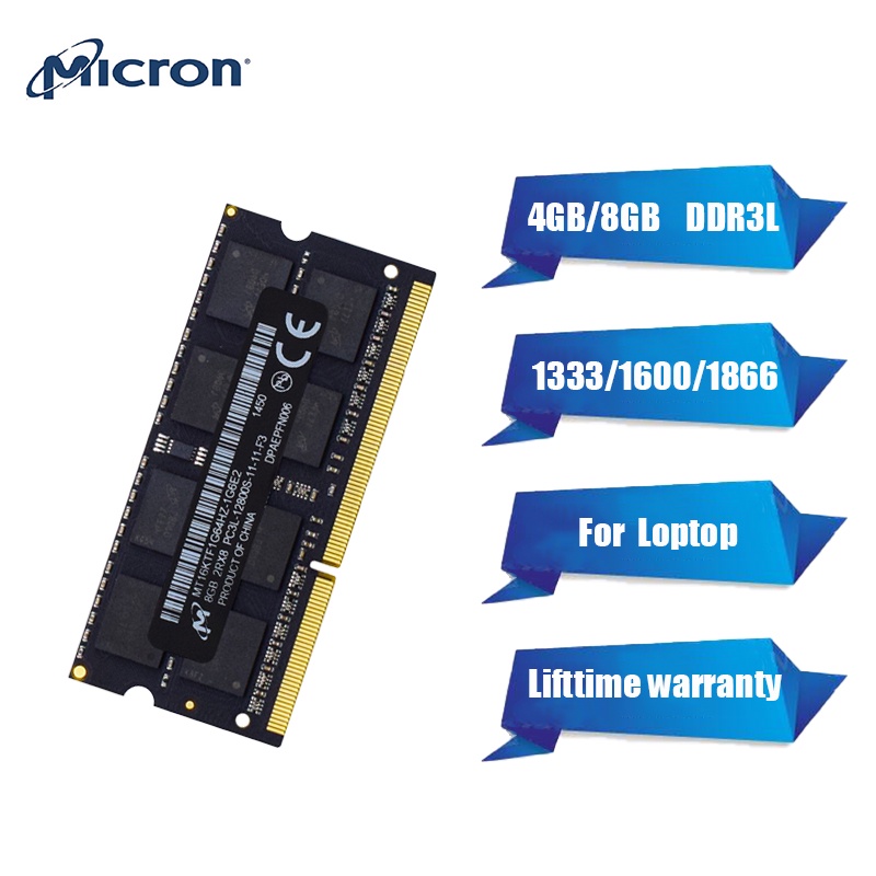 แรมหน่วยความจํา Micron 4GB 8GB PC3L-12800 DDR3L 1600 1866 mhz SODIMM | Shopee Thailand