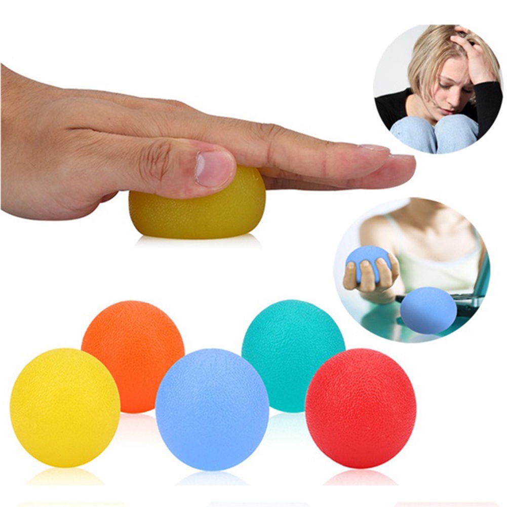 ☽Hand therapy Balls Stress Relief Finger Strength Exercise Silicone ...